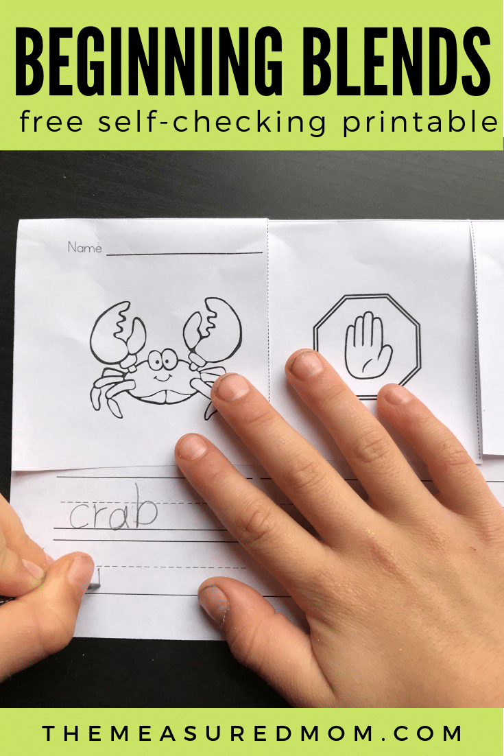 Self-checking printable for beginning blends - The Measured Mom