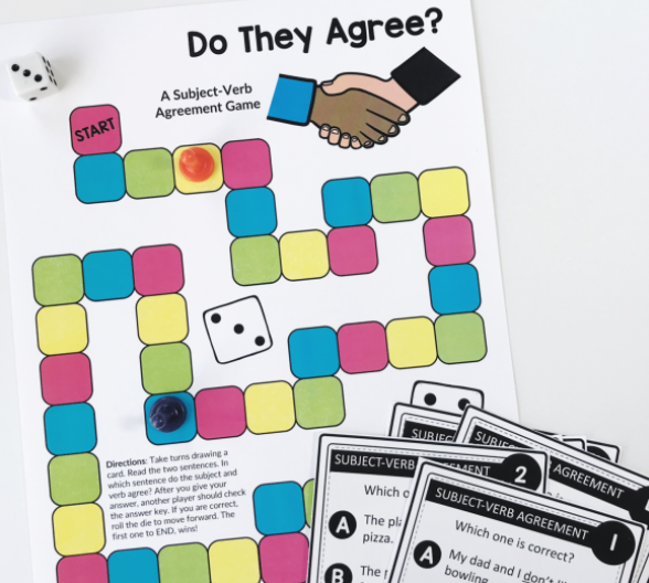 Subject-verb agreement game - The Measured Mom