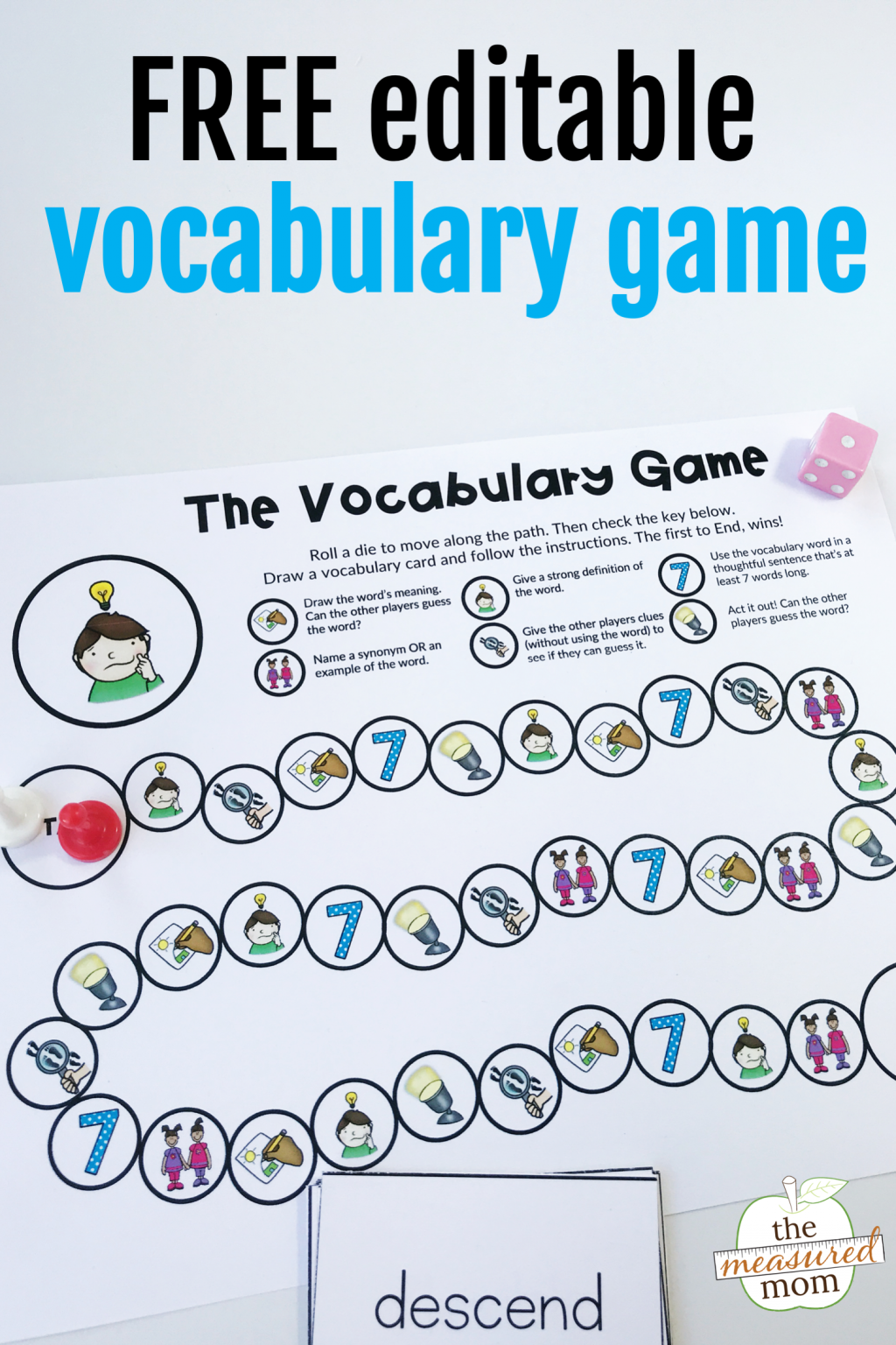 Editable vocabulary game - The Measured Mom