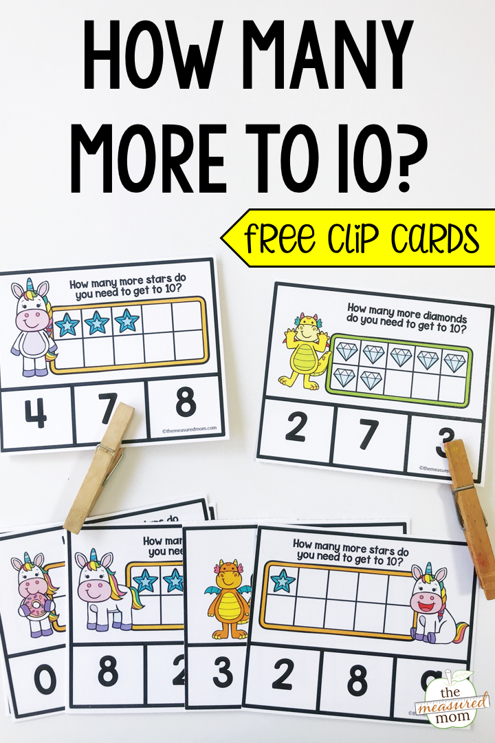 How many to 10? clip cards - The Measured Mom