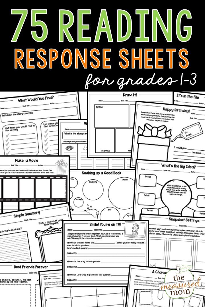 Reading response sheets & Early chapter book lists - The Measured Mom