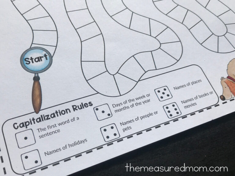 Capitalization rules game - The Measured Mom