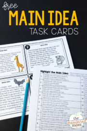 Main idea task cards - The Measured Mom