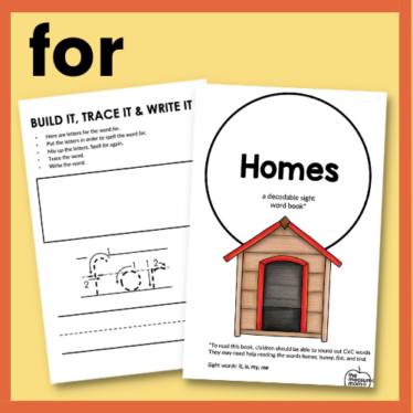 High frequency word lesson & decodable book: "for" - The Measured Mom