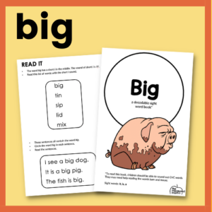High frequency word lesson & decodable book: "big" - The Measured Mom