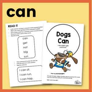 High frequency word lesson & decodable book: "can" - The Measured Mom