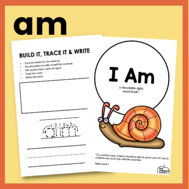 High frequency word lesson & decodable book: "am" - The Measured Mom