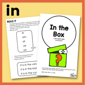 High frequency word lesson & decodable book: "in" - The Measured Mom