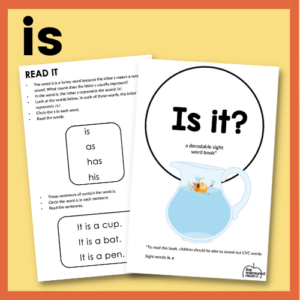 High frequency word lesson & decodable book: "is" - The Measured Mom