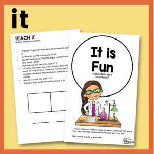 High frequency word lesson & decodable book: "it" - The Measured Mom