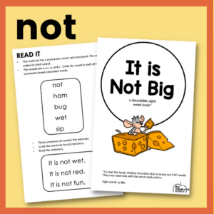 High frequency word lesson & decodable book: "not" - The Measured Mom
