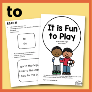 High frequency word lesson & decodable book: "to" - The Measured Mom