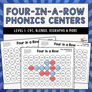 Phonics Games - Four in a Row - Level 1- CVC - Blends - Digraphs - The ...