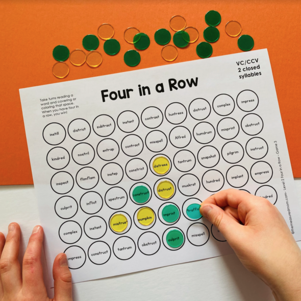 Phonics Games - Four in a Row - Level 2 - CVCE - Vowel Teams - R ...