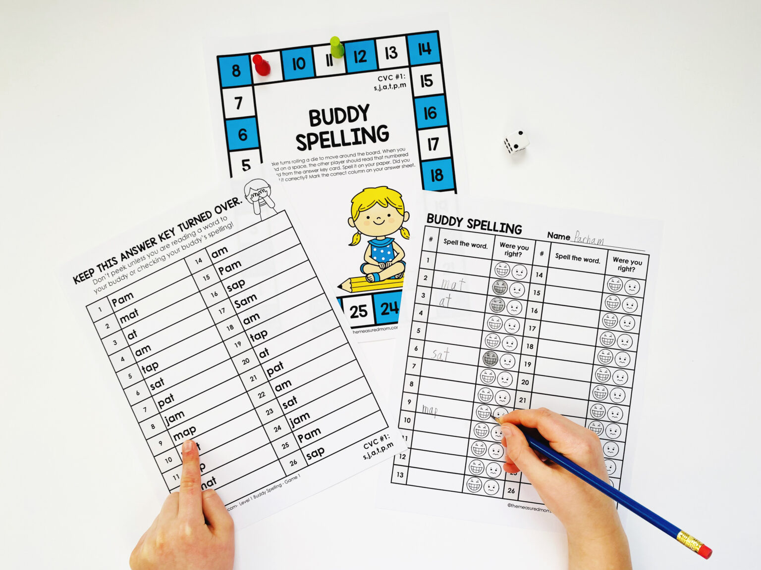 Phonics Games - Buddy Spelling - Level 1- CVC - Blends - Digraphs - The ...