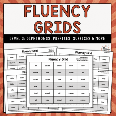 Fluency Grids - Level 3 - Diphthongs, Prefixes, Suffixes & More - The ...