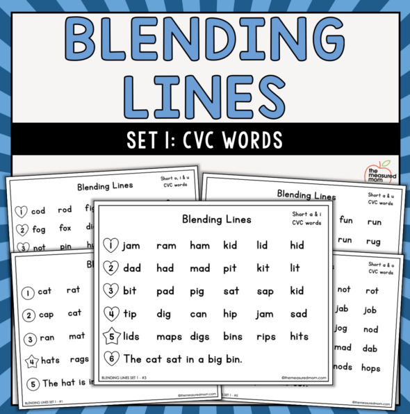 Blending Lines for CVC Words - The Measured Mom