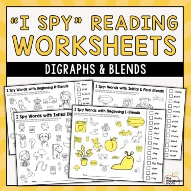 I Spy Words with Blends and Digraphs - The Measured Mom