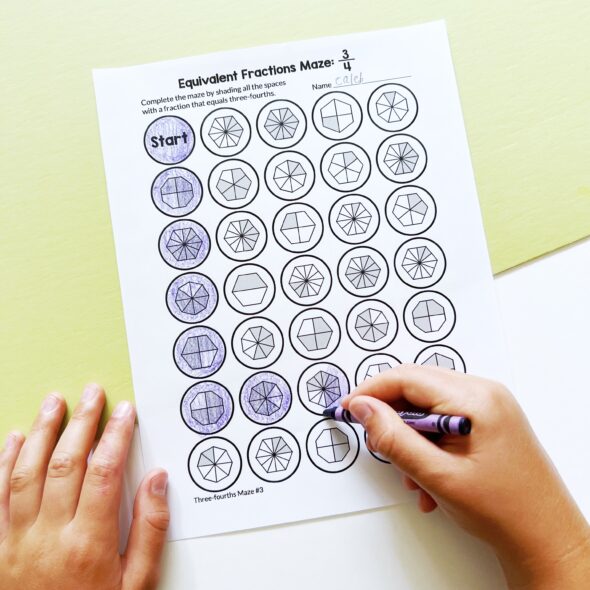 Equivalent Fraction Mazes - The Measured Mom