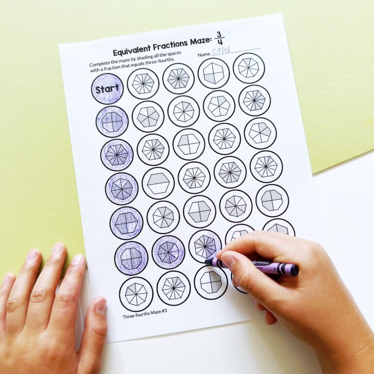 Equivalent Fraction Mazes - The Measured Mom