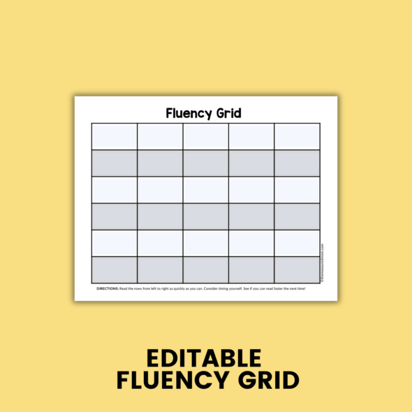 Editable Fluency Grid - The Measured Mom