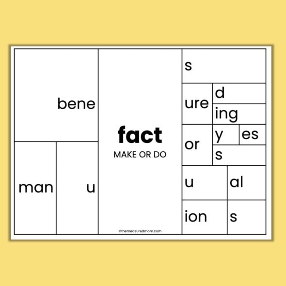 Free word matrix activities - The Measured Mom