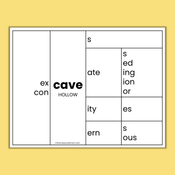 Free word matrix activities - The Measured Mom