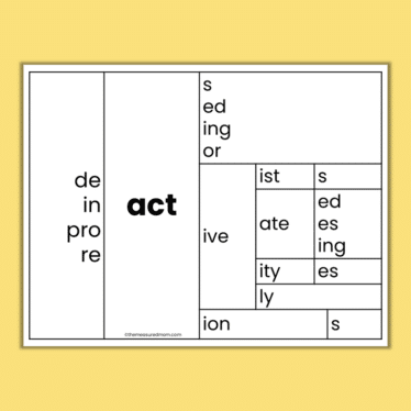 Free word matrix activities - The Measured Mom