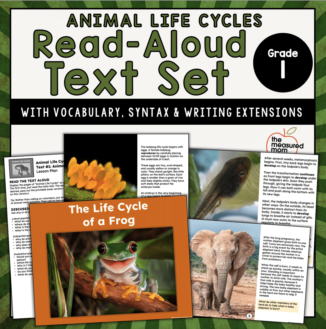 Animal Life Cycles: Read-Aloud Text Set for First Grade - The Measured Mom