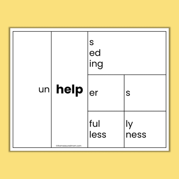 Free word matrix activities - The Measured Mom